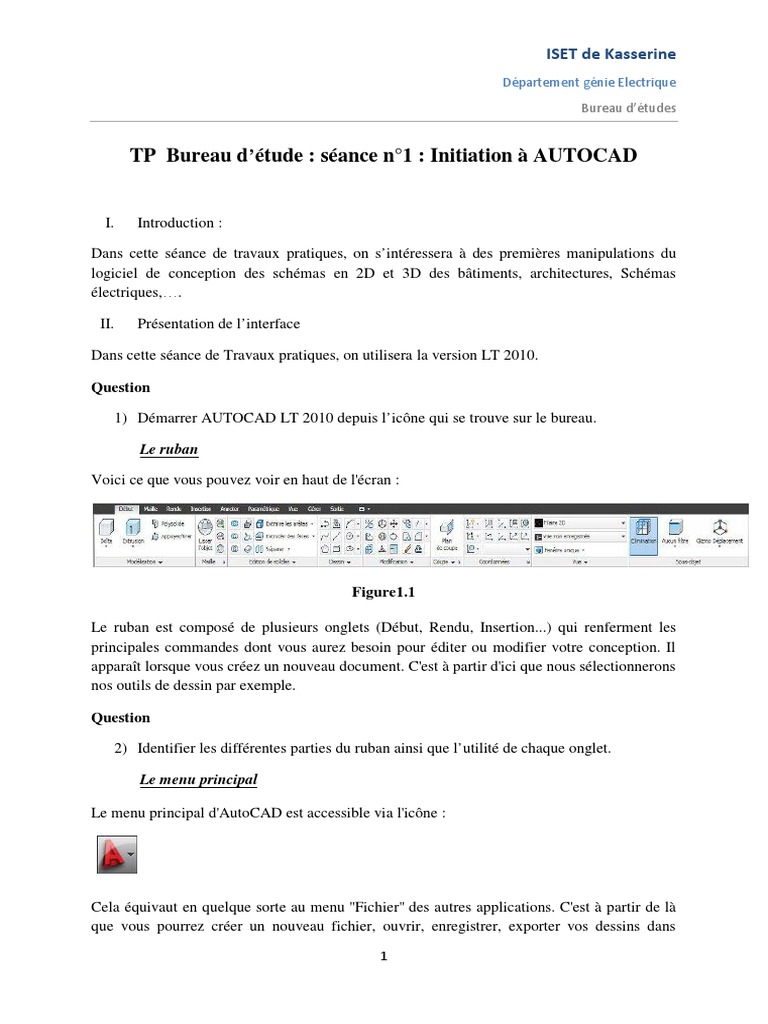 Initiation à AutoCAD LT 2010 | PDF | AutoCAD | Dessin