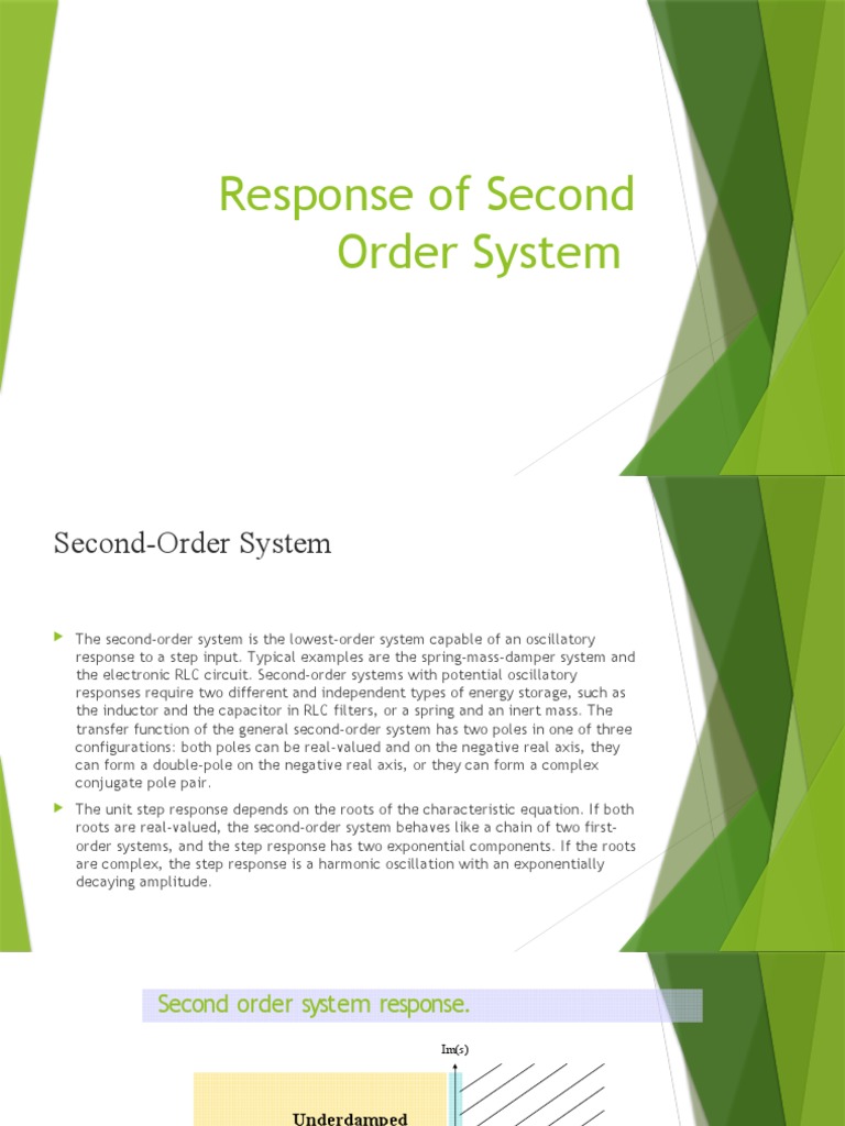 Response Of Second Order System And Response To Step Force Pdf Damping Physics