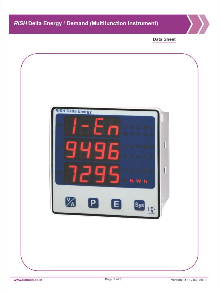 Medidor Delta Energy | PDF | Ac Power | Hertz