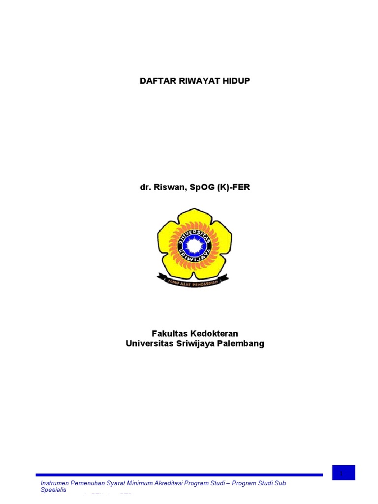 CV - DR - RISWAN - SpOG | PDF | Sains & Matematika