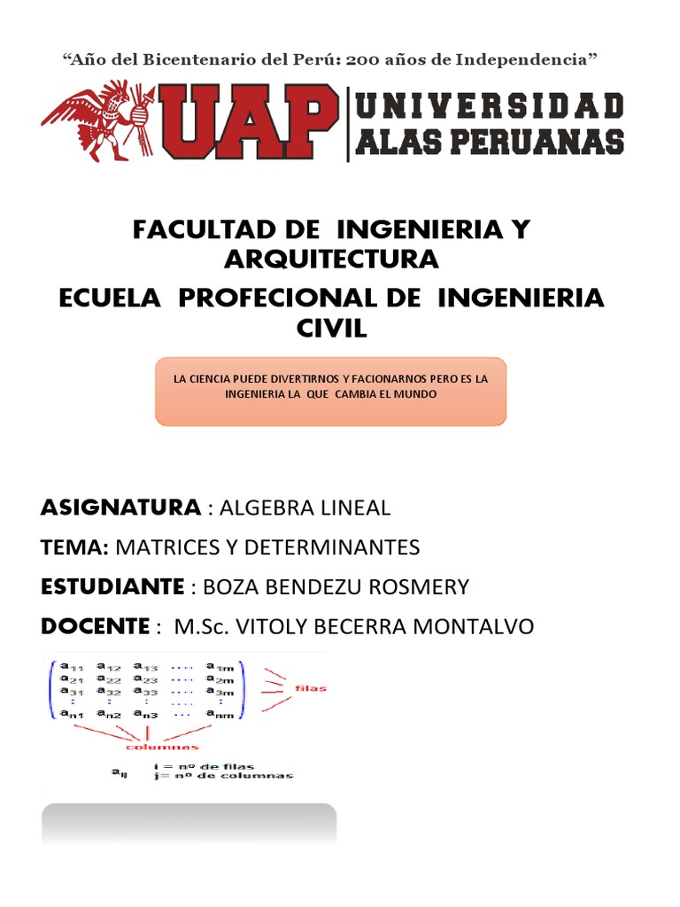 Segunda Practica Algebra Linial | PDF | Matriz (Matemáticas) | Multiplicación