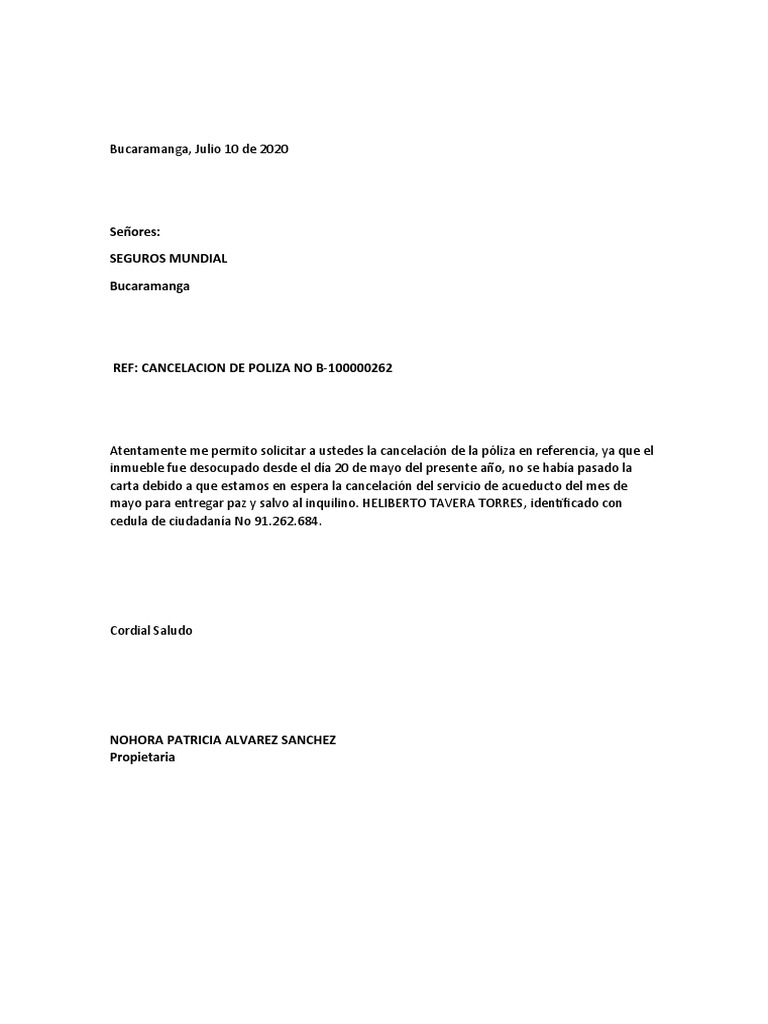 Carta Seguros | PDF