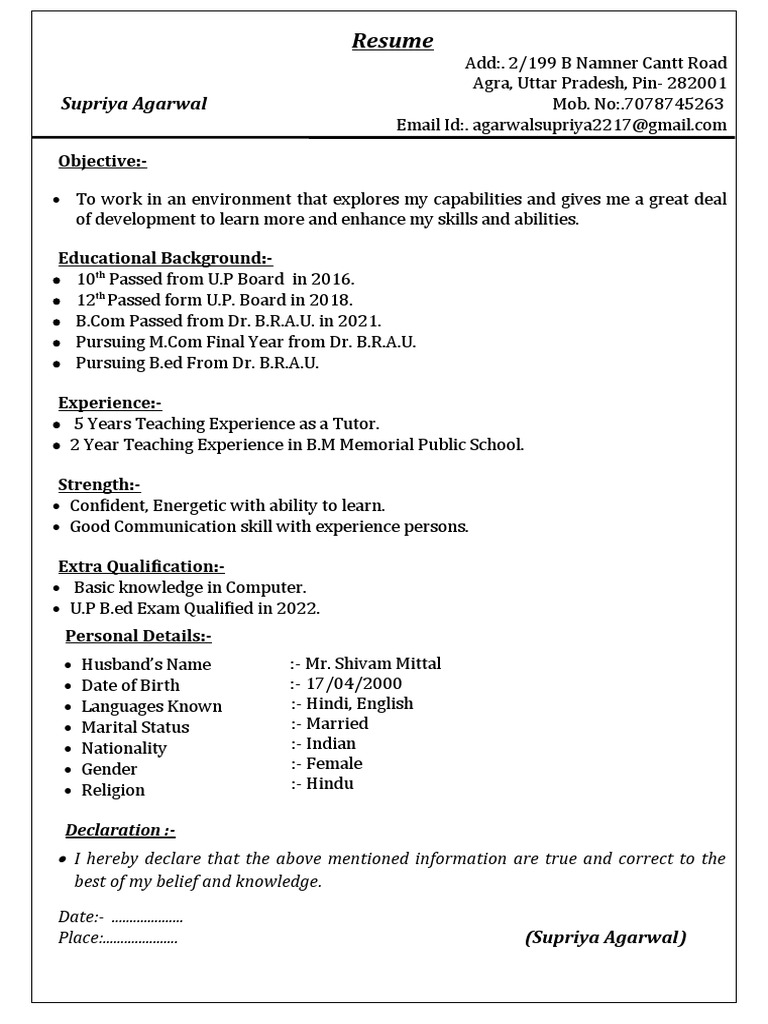 Supriya Agarwal Resume 3 | PDF