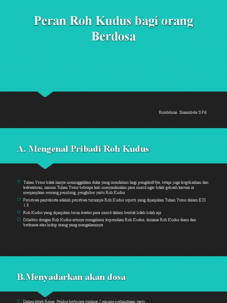 Peran Roh Kudus Bagi Orang Berdosa | PDF