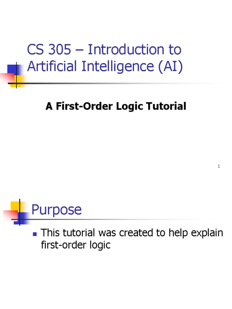 CS305 First Order Logic Tutorial | PDF | First Order Logic | Logic