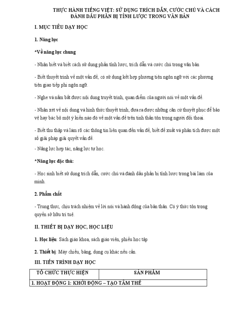 Giáo Án THTV SD Cước Chú Mới | PDF