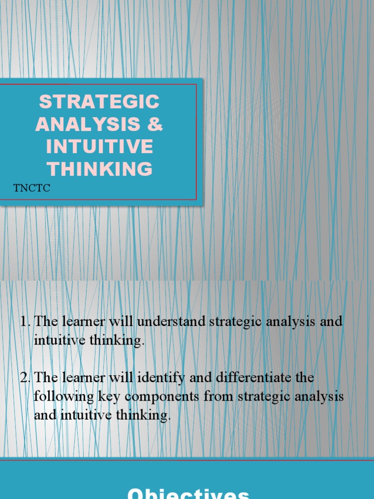 Strategi Analysis Intuitive Thinking | PDF | Thought | Intuition