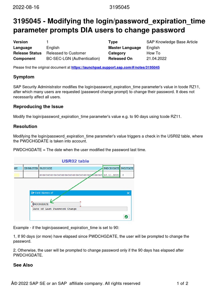 Modifying The Loginpassword - Expiration - Time | PDF