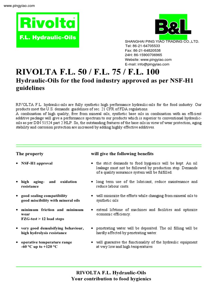 Rivolta F.L. Hydraulic Oils Overview | PDF | Building Engineering ...