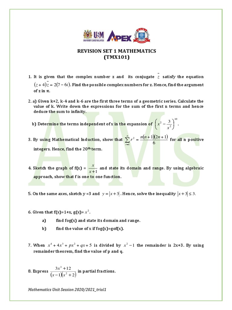 Revision Final Set 1 | PDF