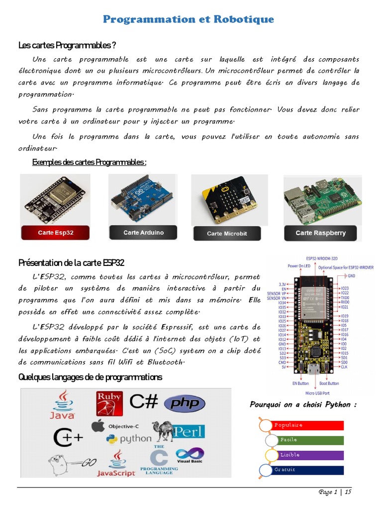 Tahar-ALIMI Programmation Et Robotique IoT | PDF | Programmation ...