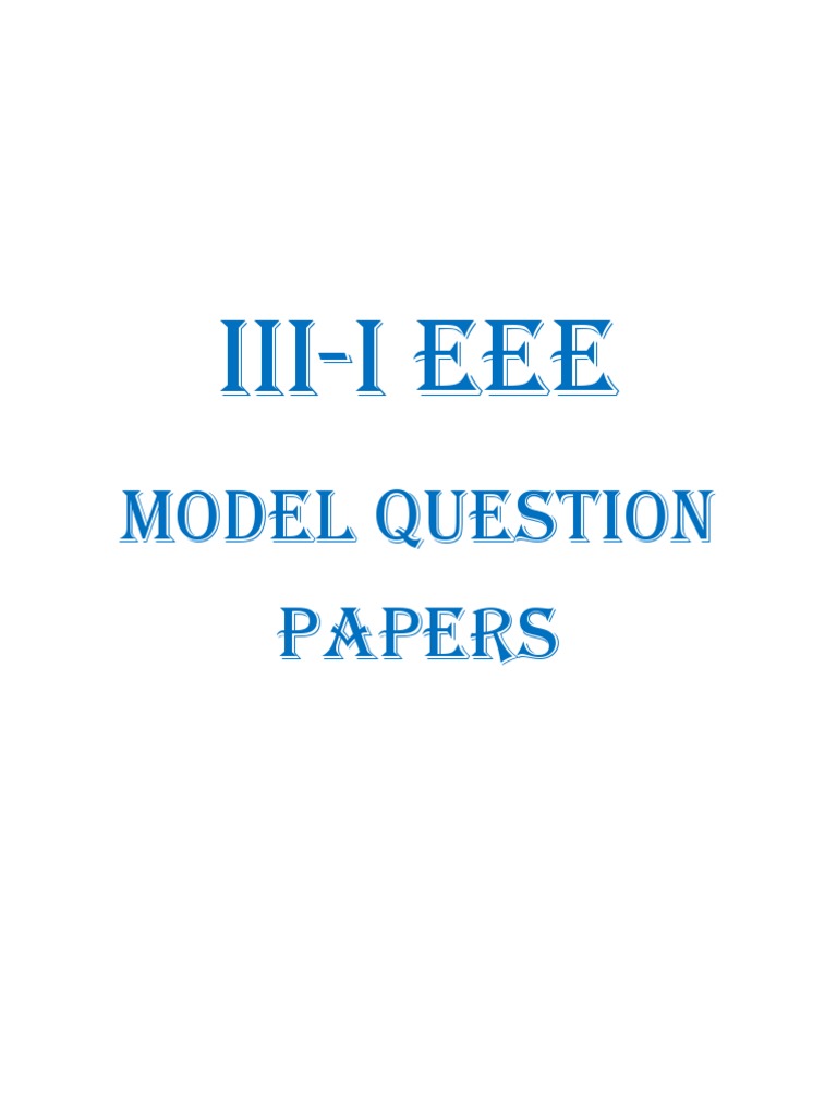 Iii-I Eee Model Question Papers | PDF