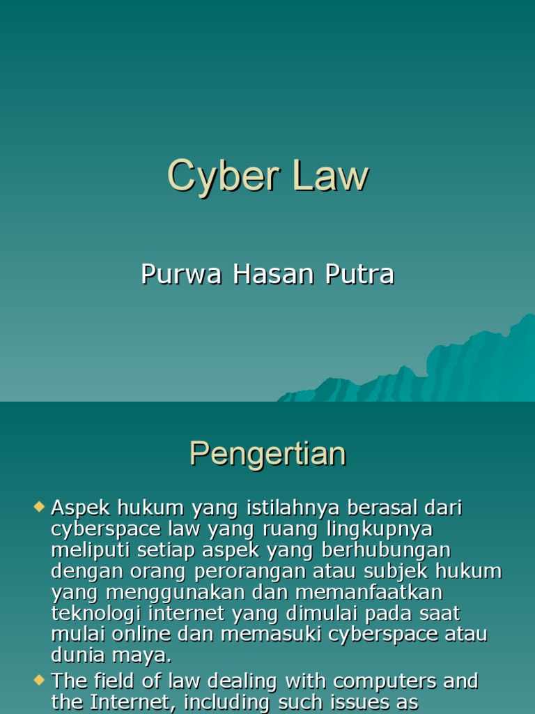 Ruang Lingkup dan Pengertian Cyber Law | PDF