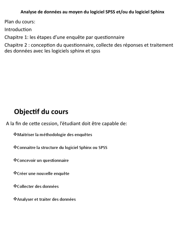 Cours Analyse de Données Au Moyen Du Logiciel SPSS-1 | PDF ...