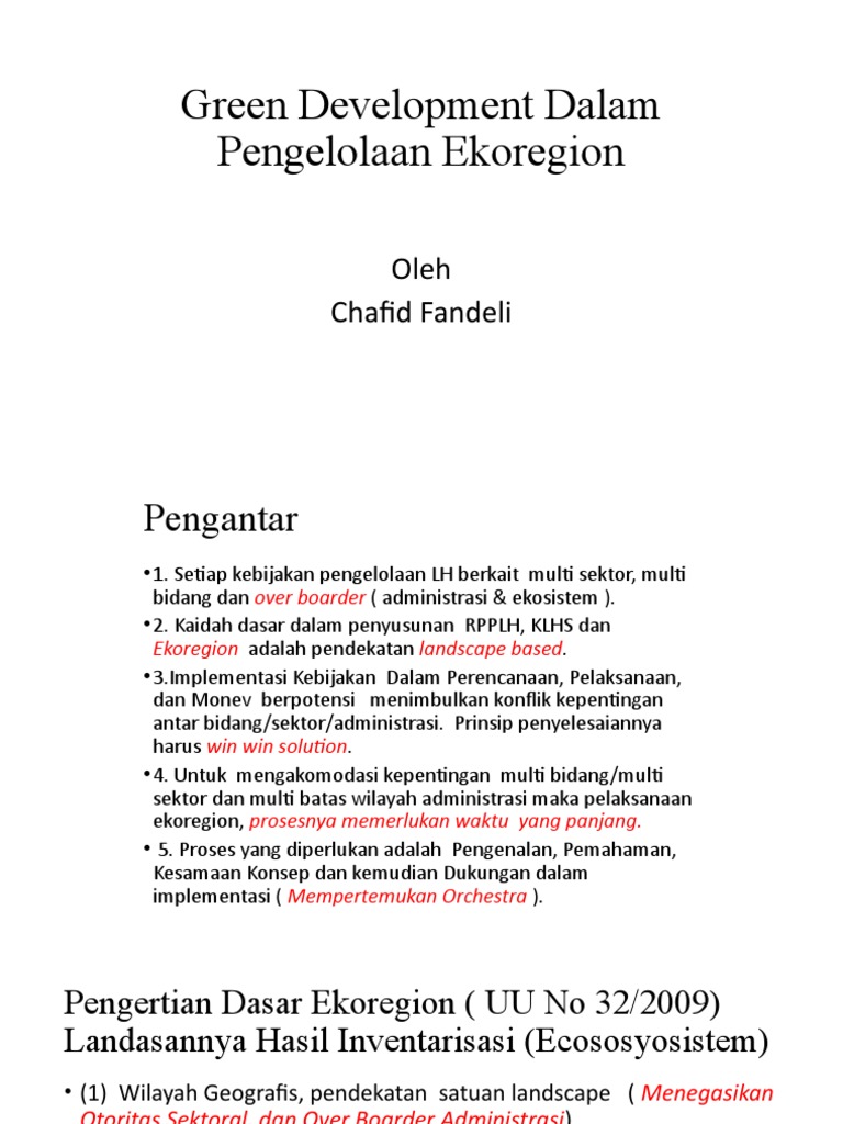Green Development Dalam Pengelolaan Ekoregion | PDF