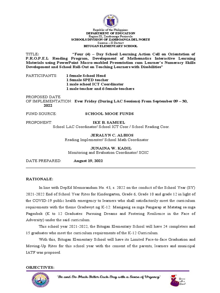 Slac 2022-2023 | PDF | Curriculum | Teachers