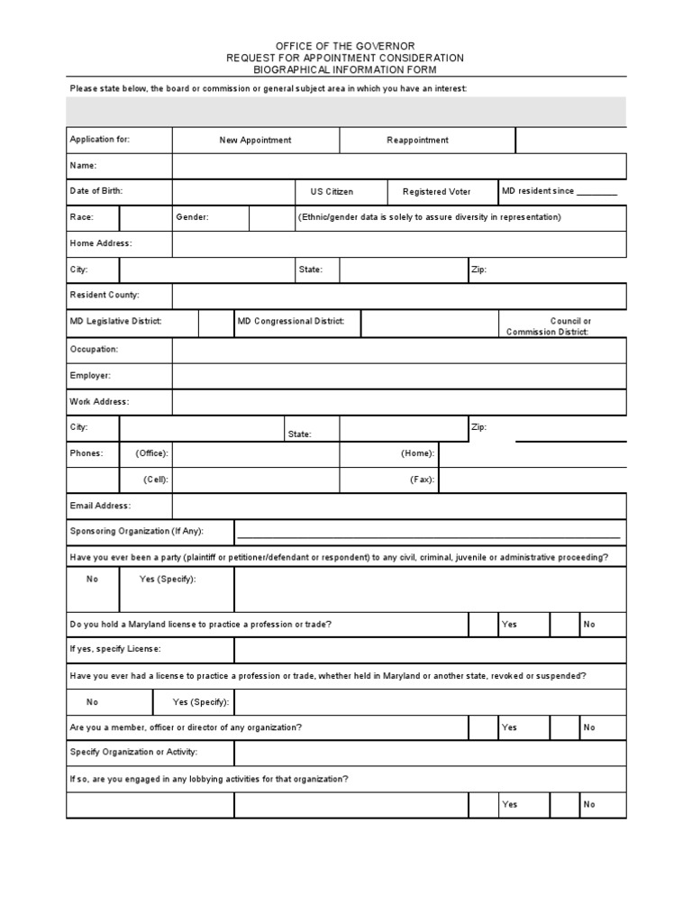 Task Force Request For Appointment Form | PDF | Government Information ...