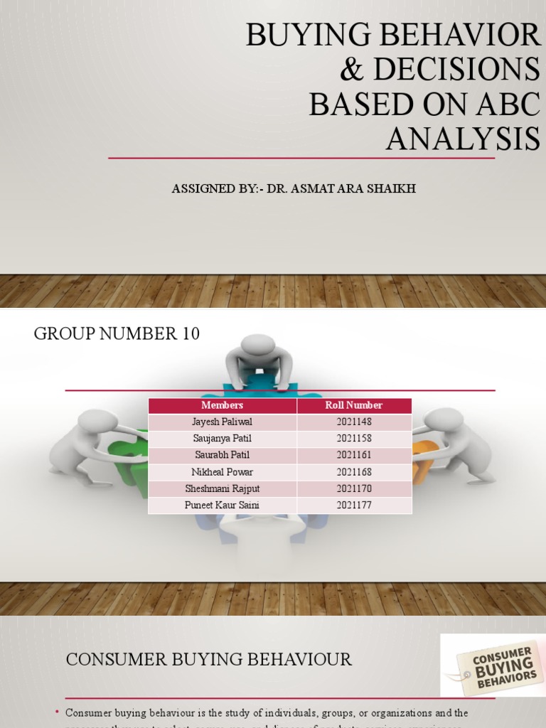 Buying Behavior & Decisions Based On ABC Analysis | PDF | Behavior ...