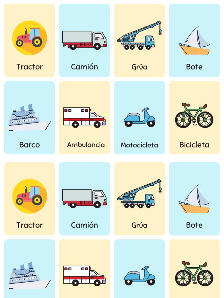 Memorice Medios de Transporte | PDF | Tecnología