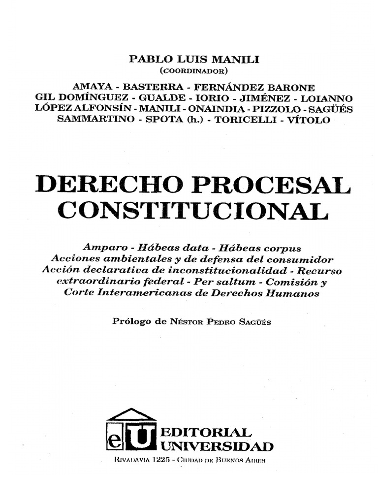 Derecho Procesal Constitucional | PDF | Sentencia (ley) | Ley constitucional