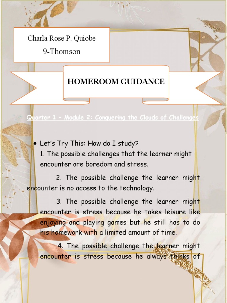 HGP Q1M2 Charlsrose Quiobe | PDF | Learning | Self Esteem