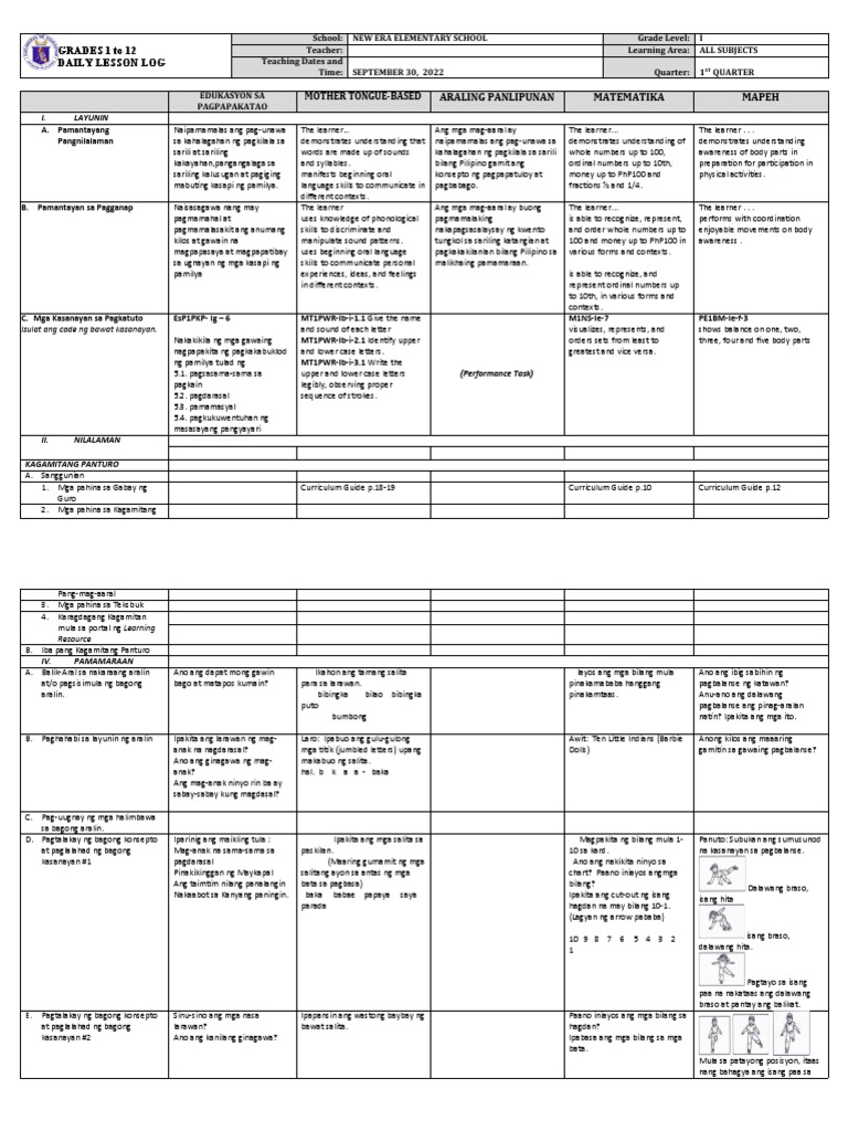 DLL All-Subjects-1 Q1 W5 D5 | PDF | Linguistics | Cognition