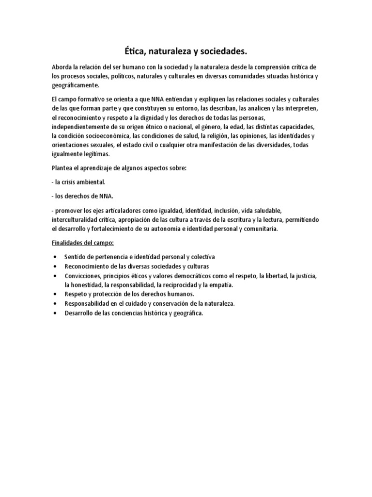 Ética, Naturaleza y Sociedad | PDF