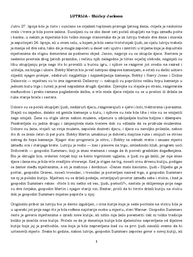 LUTRIJA - Shirley Jackson | PDF