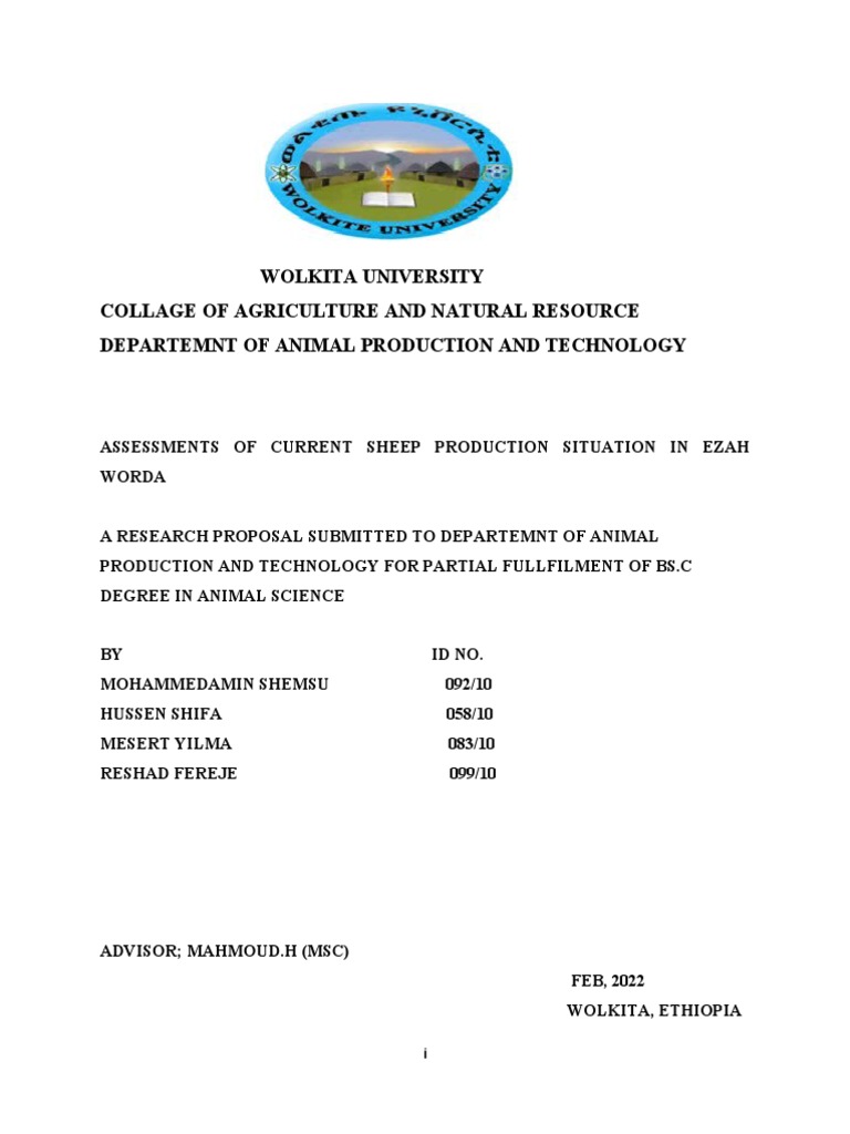 Proposal 2 | PDF | Sheep | Livestock