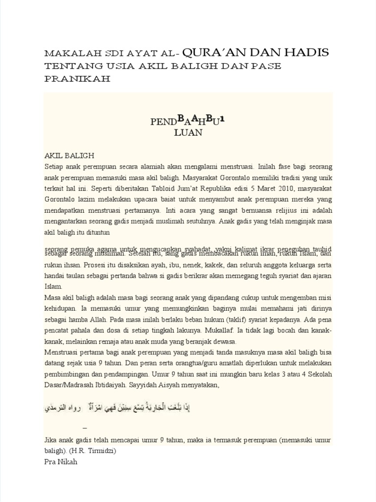 Pemahaman Akil Baligh dalam Islam | PDF | Agama & Spiritualitas
