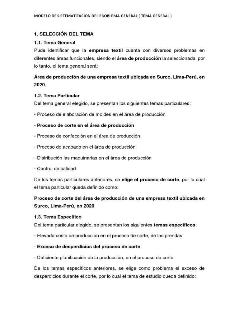 Sistematizacion Del Tema General (Problema General) | PDF