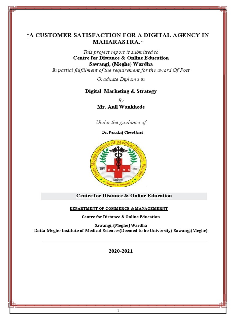 Digital Agency Customer Satisfaction Project | PDF | Marketing | Factor ...