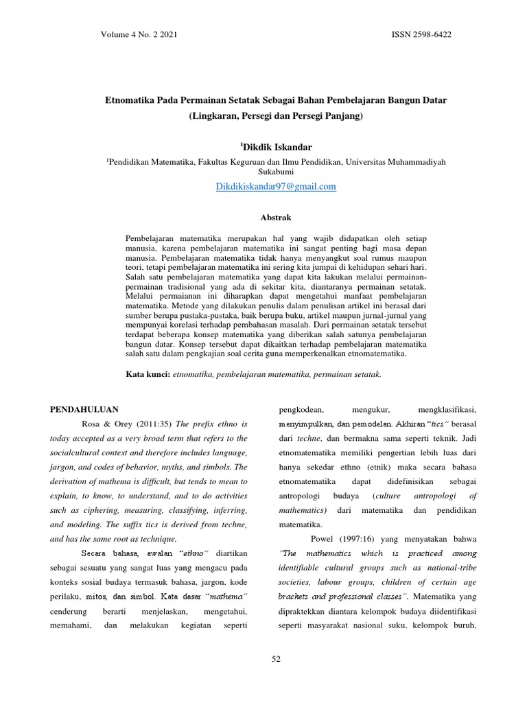 Etnomatika-Pada-Permainan-Setatak-Markalas Kalas | PDF