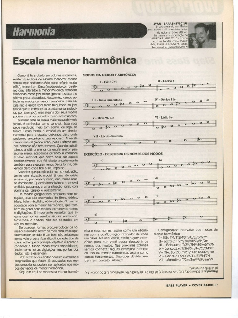 Ivan Barasnevicius Workshop Harmonia Coverbaixo Escala Menor Harmonica | PDF