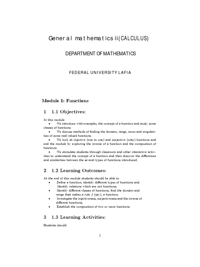 MTH 121 Calculus-1 | PDF | Trigonometric Functions | Function (Mathematics)