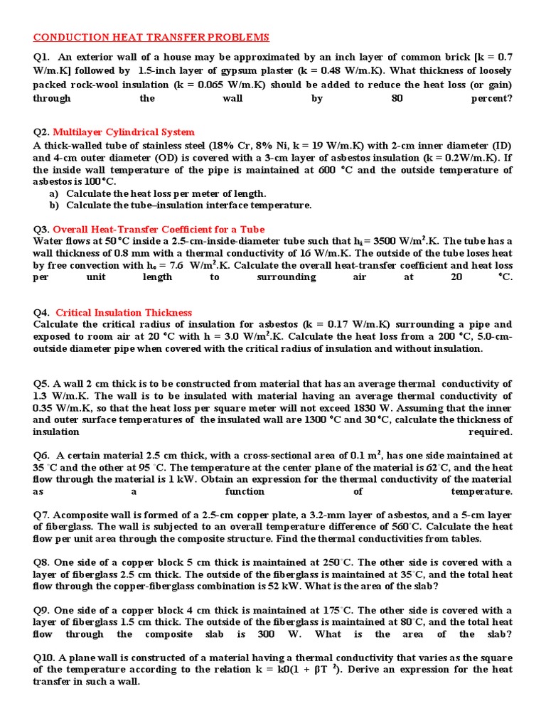 Conduction Problems 1usk | PDF