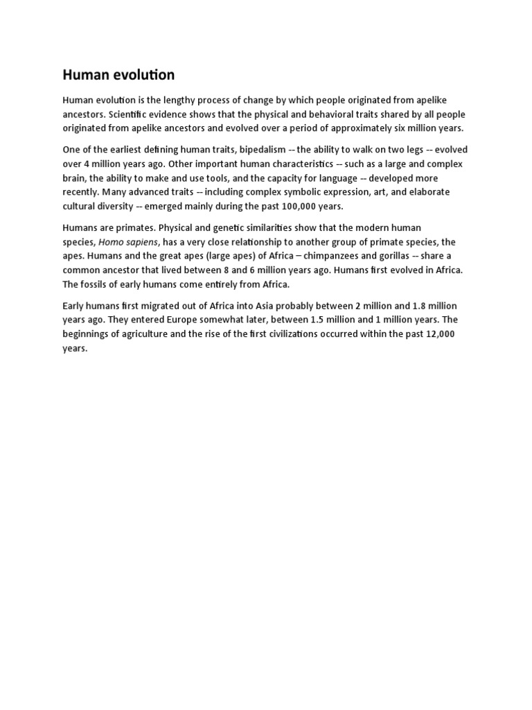 Human Evolution | PDF