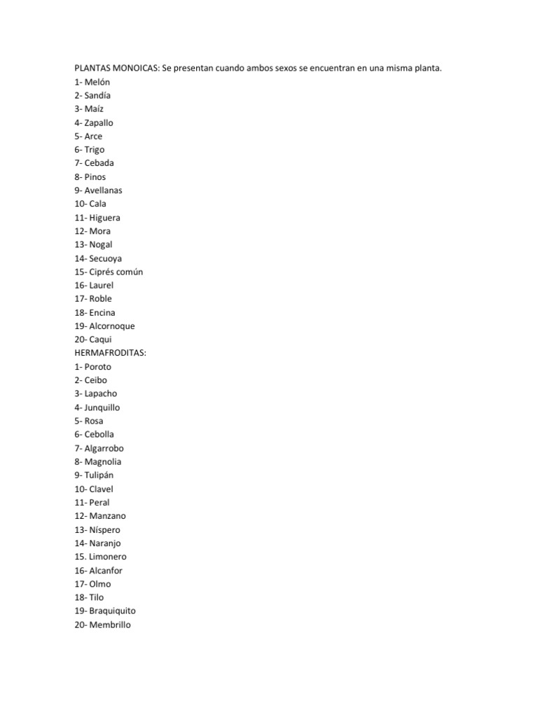 Plantas Monoicas | PDF | Arecaceae | Hoja