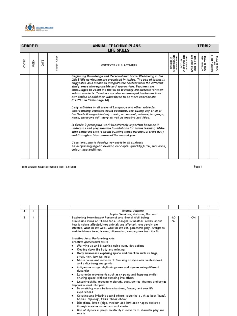 Atp Life Skills Grade 1