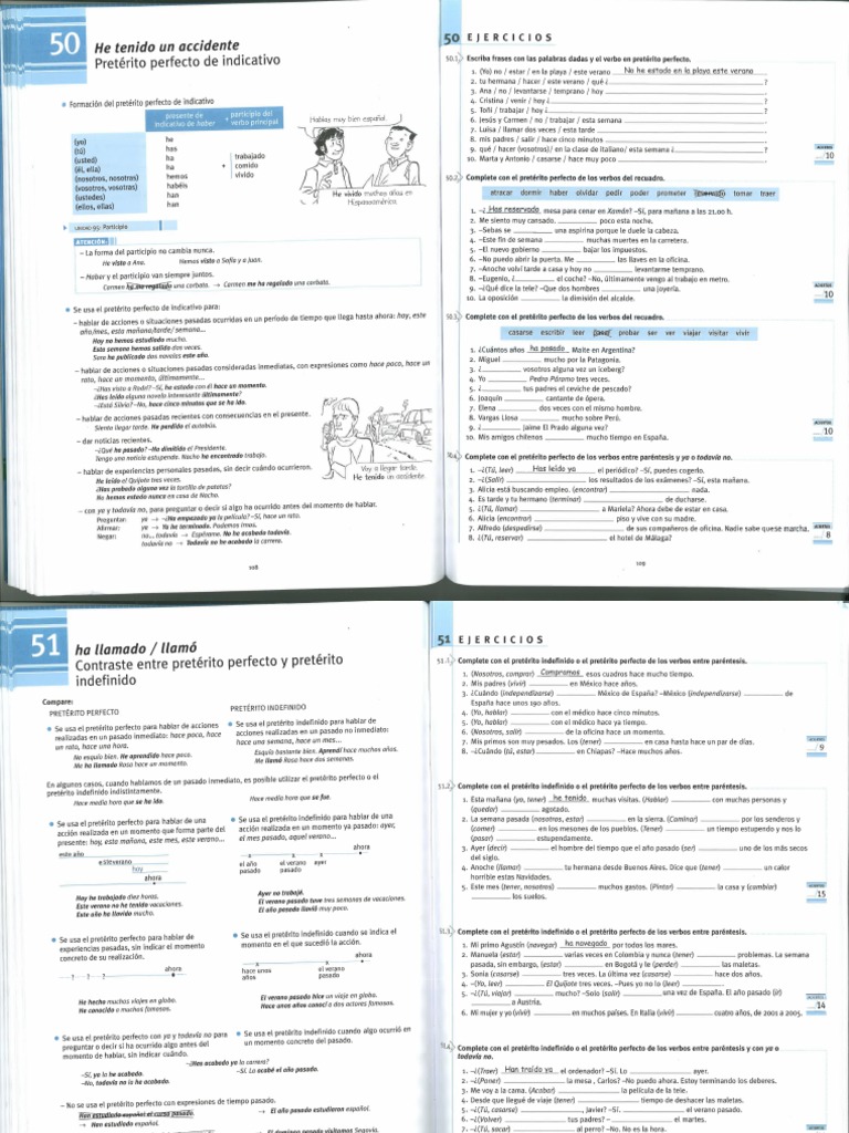 3.4 Contraste Indefinido y Preterito Perfecto Compuesto | PDF