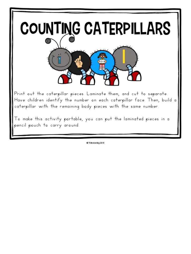 Free - Counting Caterpillars Number Sense | PDF