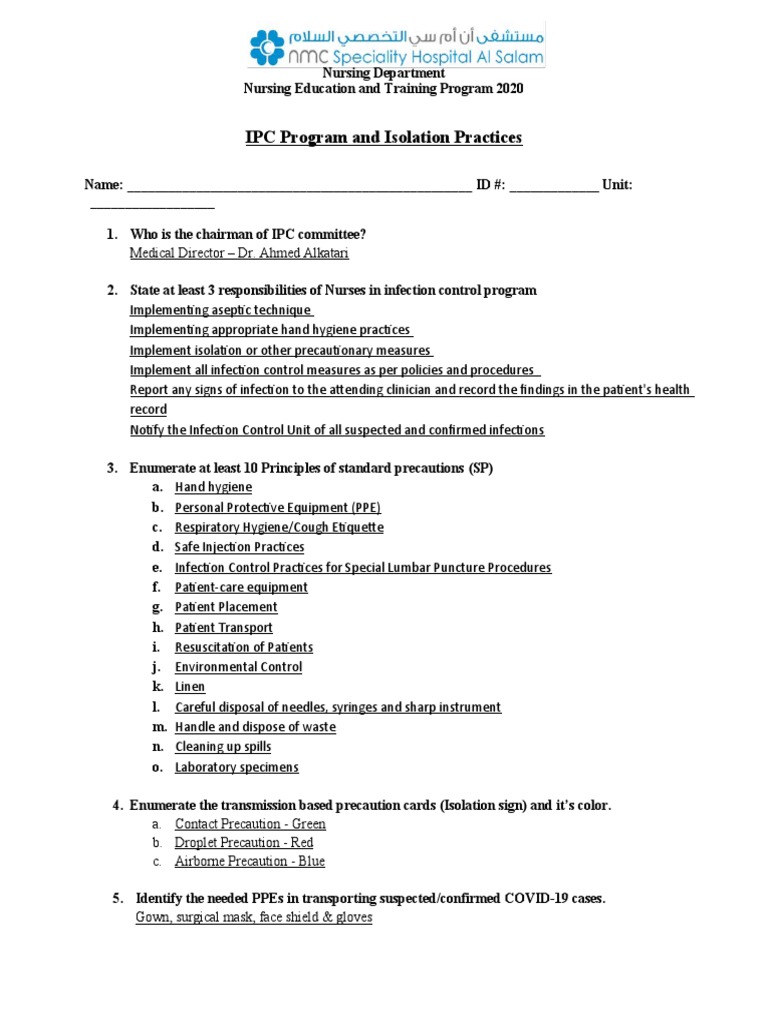 IPC Quiz - Answer Sheet | PDF