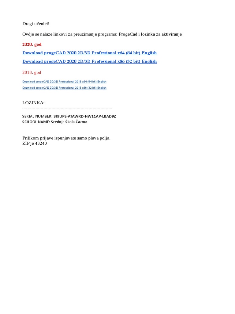 ProgeCad I Lozinka Za Aktiviranje | PDF