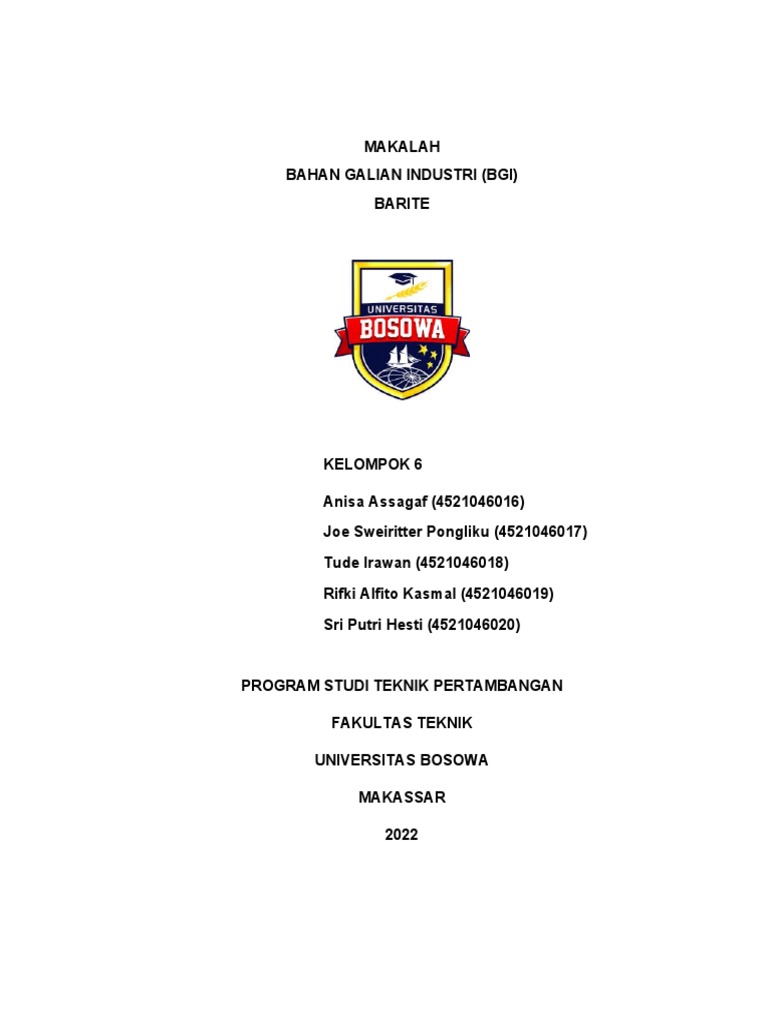Makalah Barit Kel 6 | PDF
