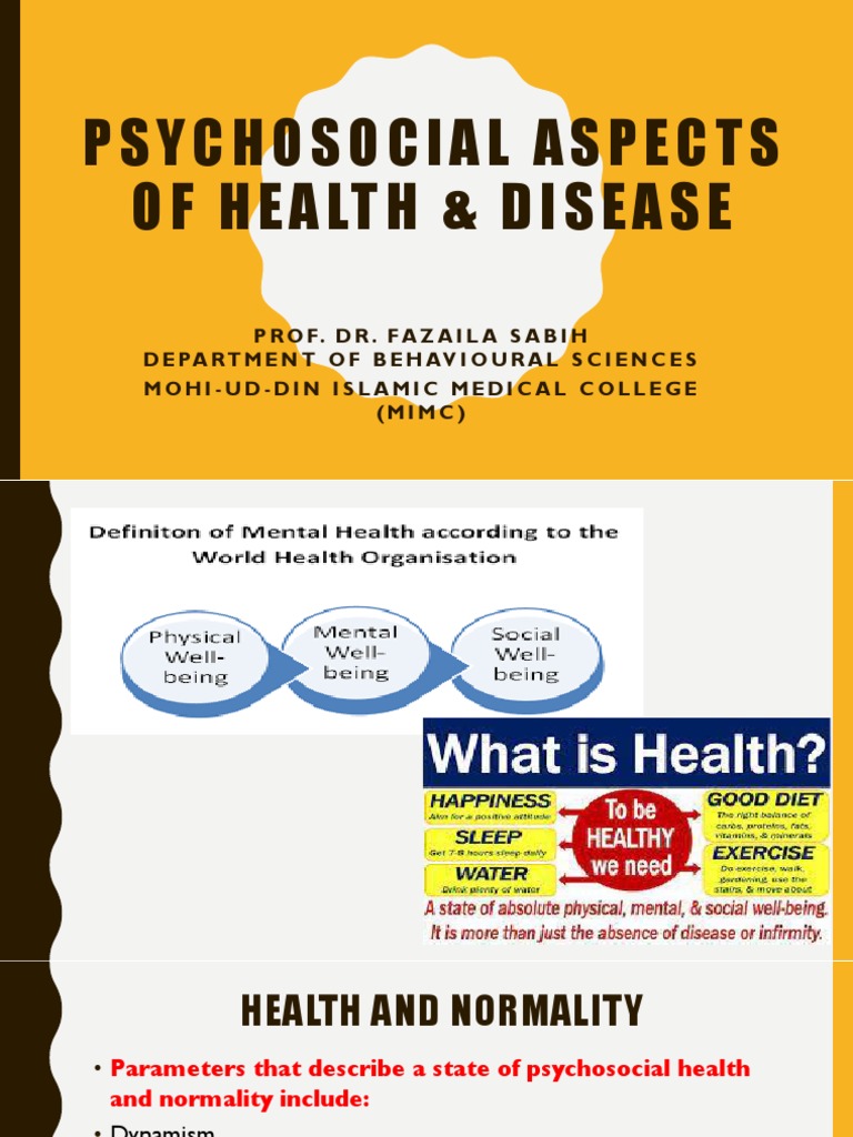 Psychosocial Aspects of Health Explained | PDF | Mental Disorder ...