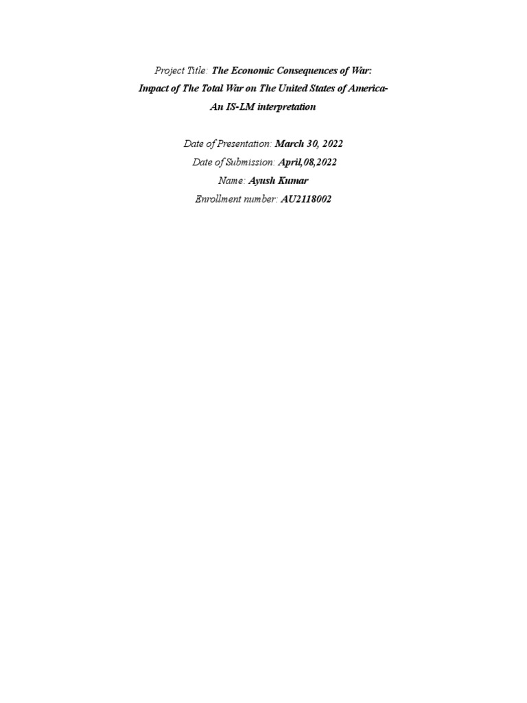 Macroeconomics Project Report - Ayush Kumar | PDF | Government Spending ...