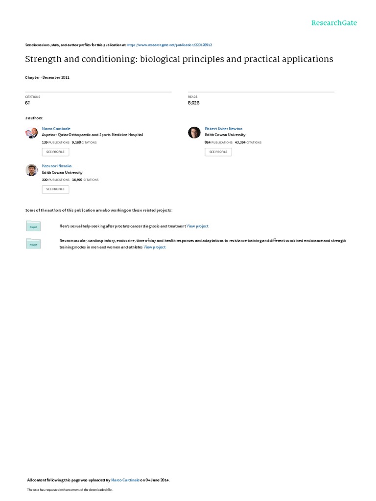 Strength and Conditioning Principles | PDF | Strength Training ...