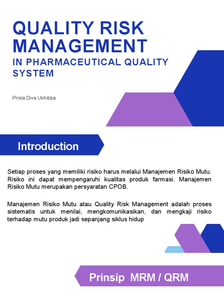 Quality Risk Management: in Pharmaceutical Quality System | PDF