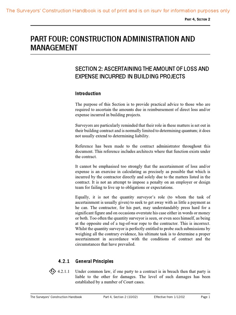 Assessing Loss and Expense in Construction | PDF | Damages | Breach Of ...
