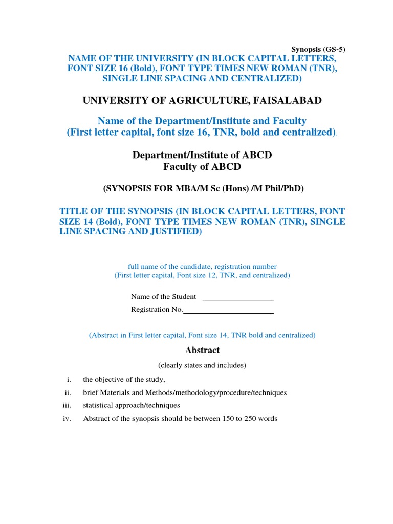 090320synopsis - GS 5 UAF | PDF